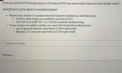 Solved If The Net Yield Of ATP From Glycolysis Is Moles Chegg Com