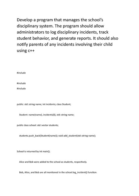 Comp6076 Assign 02 C Develop A Program That Manages The Schools