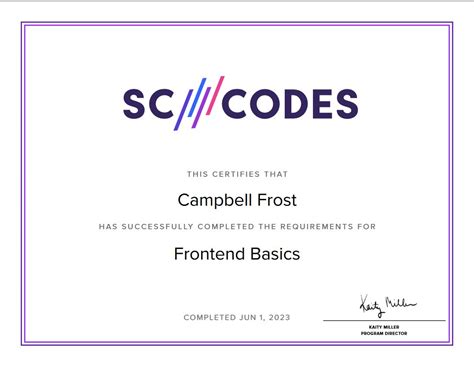 I Completed The Frontend Basics Course From The Sc Codes Learning