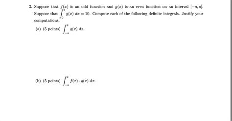 Solved Suppose That F X Is An Odd Function And G X Is Chegg