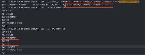 Bug Show Database Error After Login Create An Account · Issue 6086 · Matrixoriginmatrixone