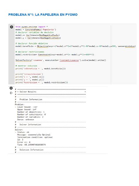 Solucion En Pyomo Pdf