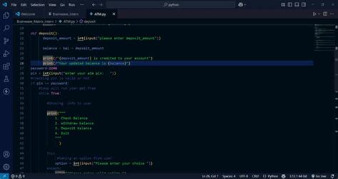 python atmproject internshipexperience consoleapplication… leena
