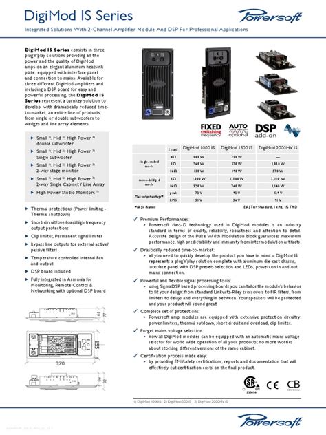 powersoft dm is data en v2 2 pdf decibel alternating current