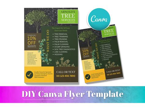 Tree Services Flyer Printable Tree Trimming Service Flyer Design DIY Canva Tree Cutting