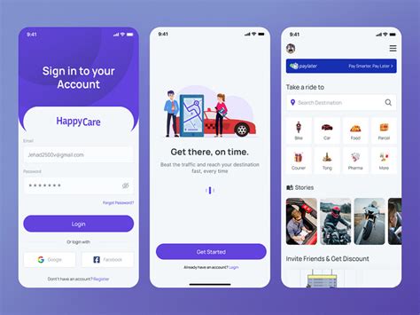 Rideshare Mobile App Design By Md Jehad Ui Ux On Dribbble