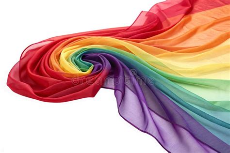 Soft Flowing Fabric In Rainbow Colors Isolated On White Background Generated By Ai Stock