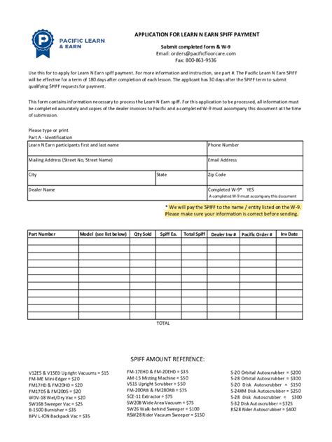 Fillable Online Spiff Submission Form Fax Email Print Pdffiller