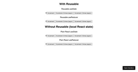 Reusablejs React 16 No Bug Codesandbox
