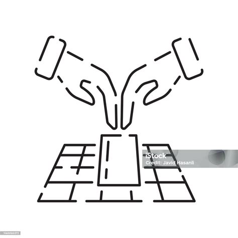 운세 라인 아이콘입니다 신비로운 난해한 타로 카드 천상의 신비한 점성술 요소 요술 개요 기호 벡터 일러스트 레이 션 Eps 10 프리메이슨 롯지 상징 0명에 대한 스톡 벡터