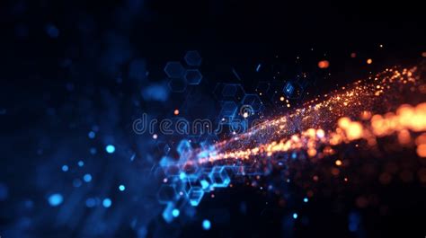 Digital Firewall Protection With Glowing Particle Network Generative Ai Stock Illustration