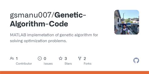 GitHub Gsmanu Genetic Algorithm Code MATLAB Implemetation Of