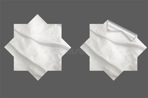 Blank Glued Paper Sticker Tag Label Texture Set Stock Illustration Illustration Of Plastic