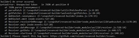Error Occurred After Downloading Patches · Issue 510 · Reisxdrevanced Builder · Github