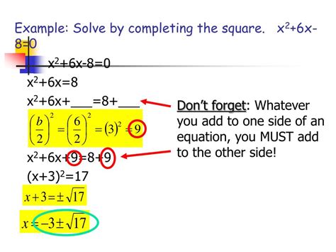 Ppt Completing The Square Powerpoint Presentation Free Download Id