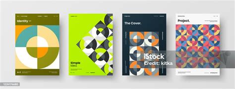 회사 Id 브로셔 템플릿 컬렉션입니다 비즈니스 프리젠 테이션 벡터 A4 수직 방향 전면 페이지 모형 세트 기업 보고서 커버 추상 기하학적 일러스트 디자인 레이아웃 번들 0