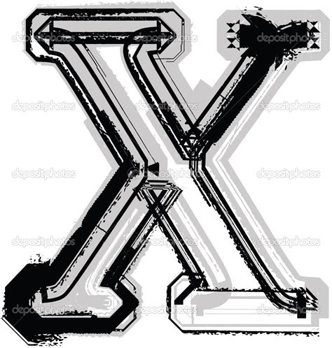 Grunge Font Letter X Stock Vector By ©aroas 36679599
