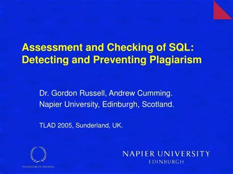 Ppt Assessment And Checking Of Sql Detecting And Preventing Plagiarism Powerpoint