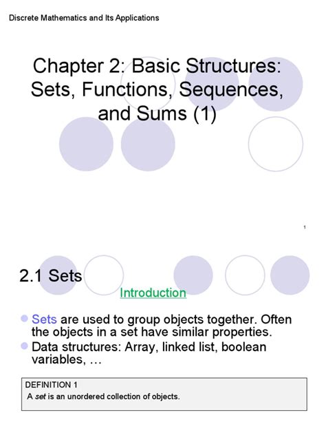 Chapter 2 Basic Structures Sets Functions Sequences And Sums Pdf