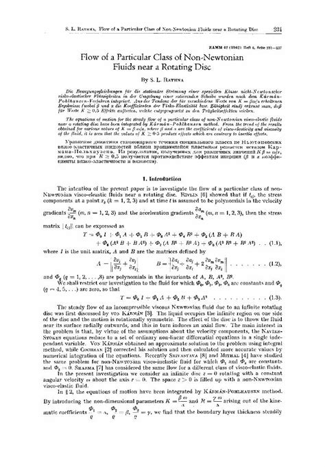 Pdf Flow Of A Particular Class Of Non Newtonian Fluids Near A