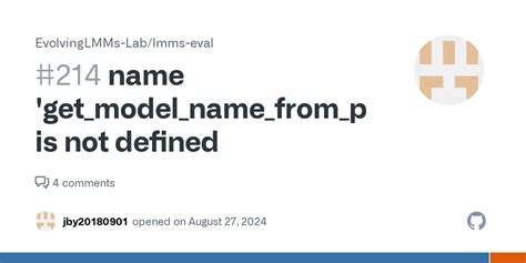 Name Getmodelnamefrompath Is Not Defined · Issue 214 · Evolvinglmms Lablmms Eval · Github