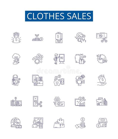 Clothes Sales Line Icons Signs Set Design Collection Of Clothing