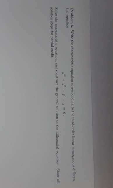 Solved Problem 5 Write The Characteristic Equation