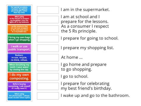 Responsible Consumer Activities Match Up