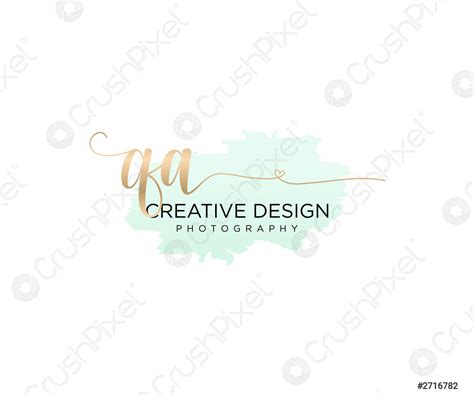 Initial QA Handwriting Logo With Brush Template Vector Stock Vector Crushpixel