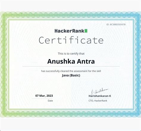 anushka antra on linkedin hackerrank learning java