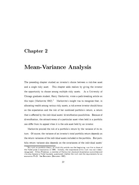Mean Variance Analysis Pdf Modern Portfolio Theory