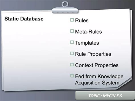Introduction To Mycin Expert System Ppt