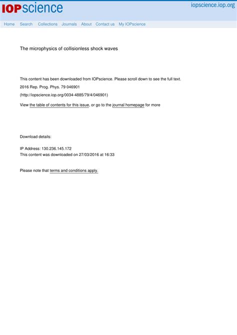 Pdf The Microphysics Of Collisionless Shock Waves