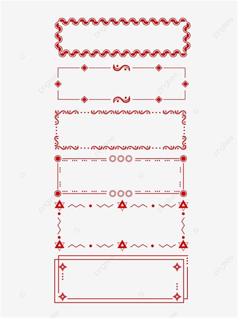 빨간색 빈 티 지 테두리 벡터 버클 요소 장식 패턴 직사각형 중국 스타일 Png 일러스트 및 벡터 에 대한 무료 다운로드