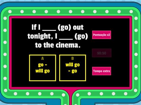 First Conditional Gameshow Quiz First Conditional Gameshow Quiz