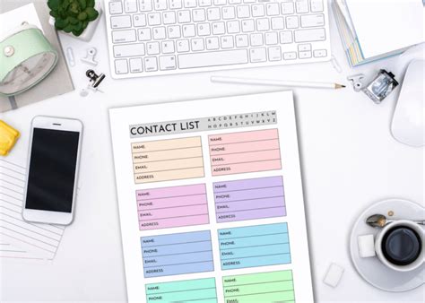 Cute Printable Contact List Templates JellyMemos