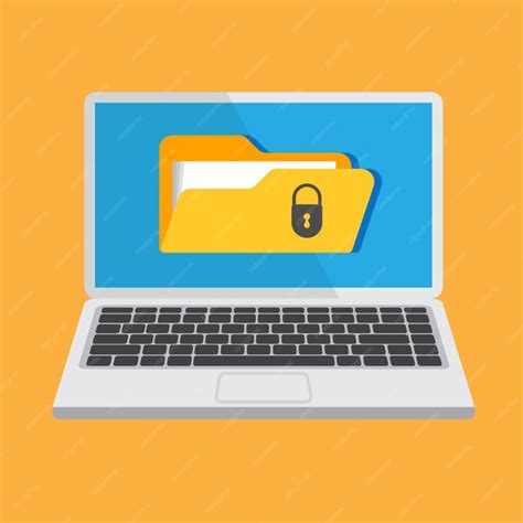 Premium Vector File Protection Data Security And Privacy Concept On A Laptop Display Safe
