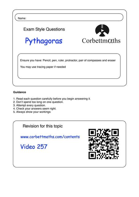 Pythagoras Theorem Pdf2 For Tutor 1pdf