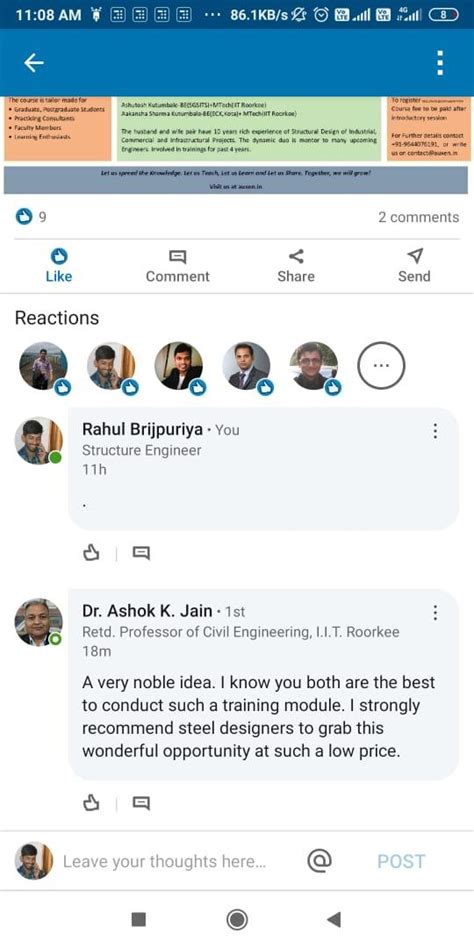 Ashutosh Kutumbale On Linkedin Structuralengineering Training Projects Etabs Safe Rcc