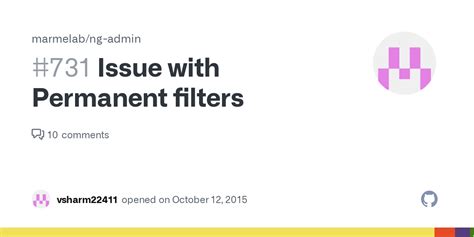 Issue With Permanent Filters · Issue 731 · Marmelabng Admin · Github