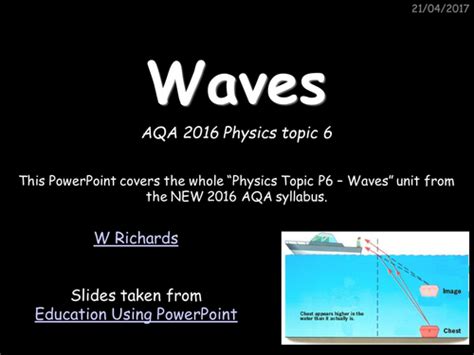 2016 Aqa Physics Topic 6 Waves Teaching Resources