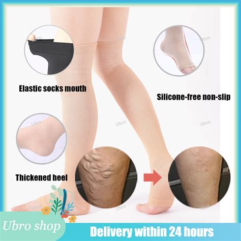 Varicose Stockings Thigh Open Toe Compression Socks Men Women Varicose