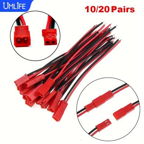 1020 쌍 Jst 2 핀 플러그 커넥터 남성 여성 플러그 커넥터 케이블 와이어 Led 램프 스트립 Rc 장난감 배터리 공구 Temu