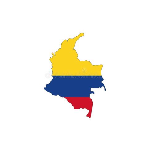 Colombia National Flag In A Shape Of Country Map Stock Vector Illustration Of Icon Land