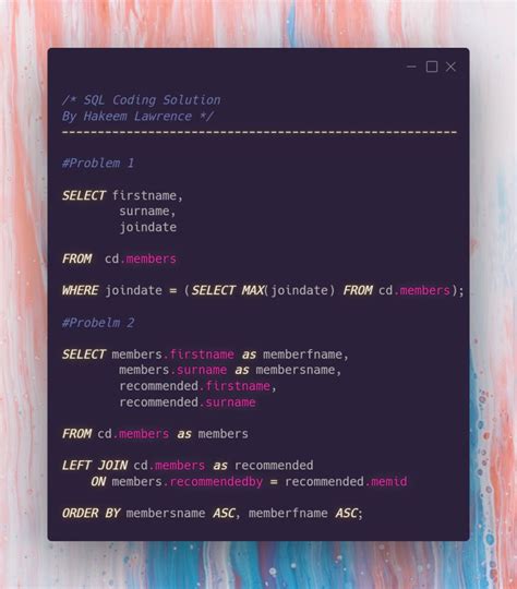 Hakeem Lawrence On Linkedin Sqldatabase Postgresql Query Codingchallenge