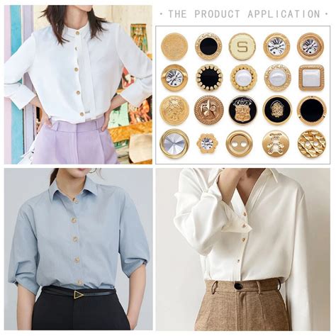 Badu Bg Нови 10 бр лот Модни златни малки метални копчета за риза Дамски мъжки пуловери Дрехи