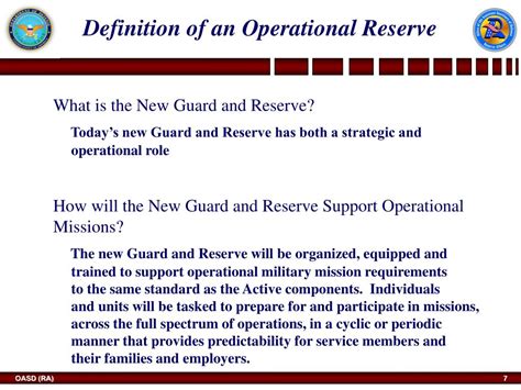 PPT A Total Force Policy For The Operational Reserve PowerPoint Presentation ID