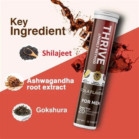 Manly Method Thrive Restore Balance And Boost Vitality With Cola Flavor Effervescent Tablet At