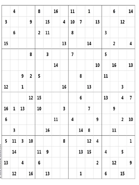 16 X 16 Pdf Worksheets Library