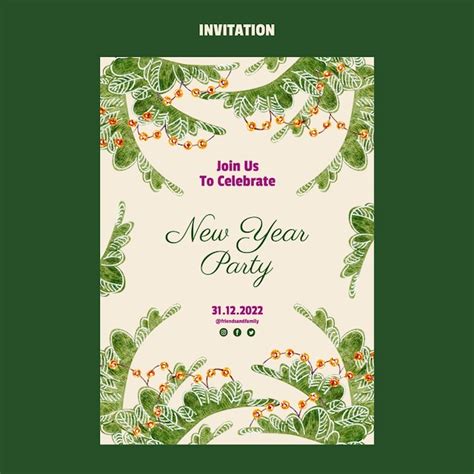 Шаблон приглашения на празднование нового 2023 года Бесплатно Psd Файл